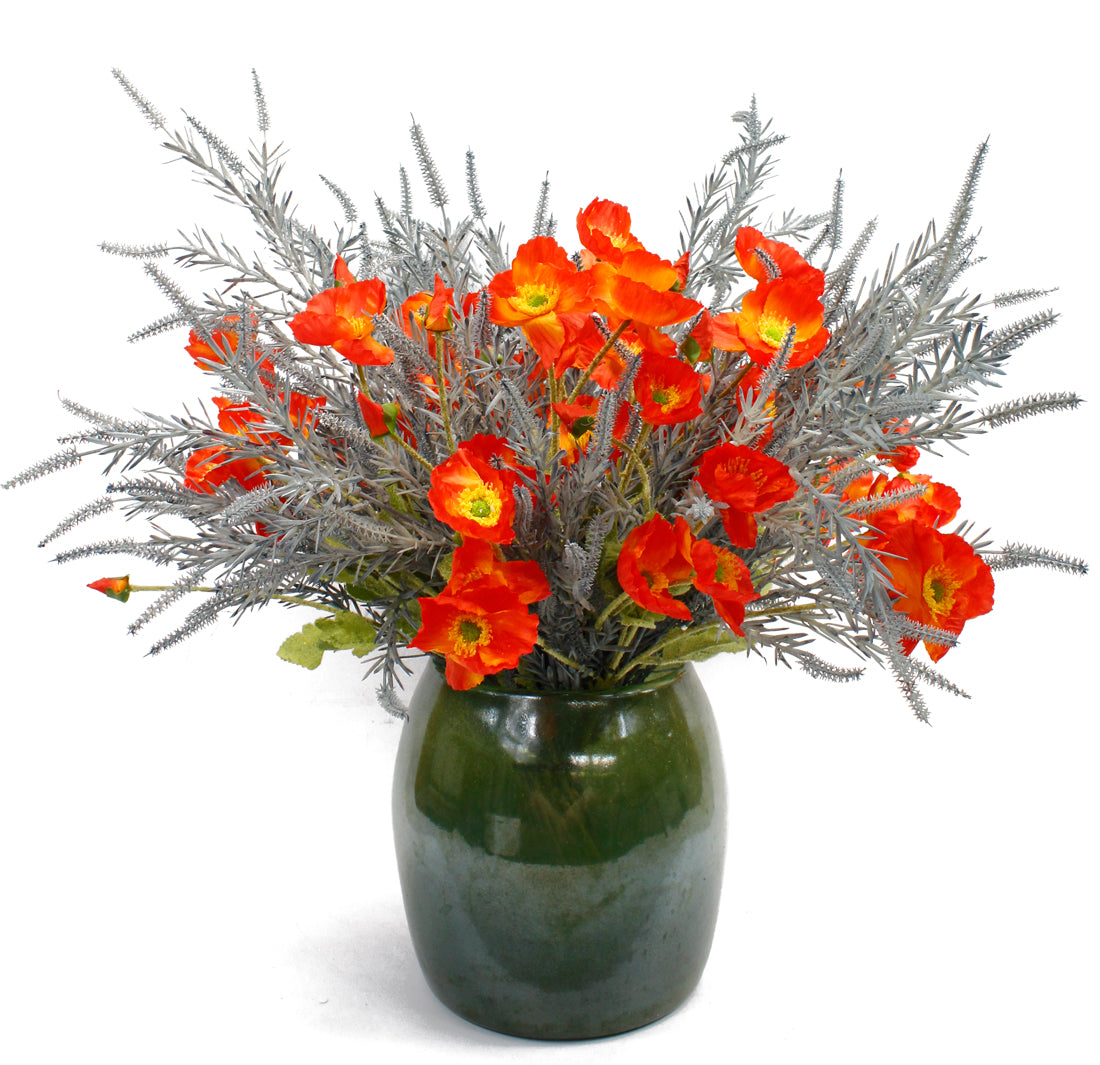 Großer künstlicher Blumenstrauß Mohn-Shine 50 cm Premium handgebunden ...